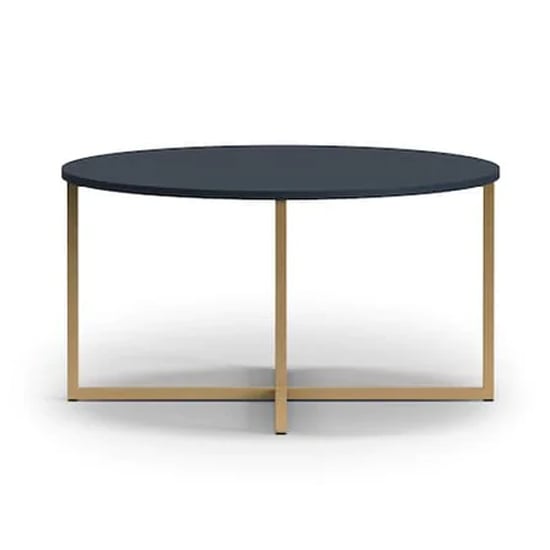 Pavia Wooden Coffee Table Round Large In Navy | Furniture Sale UK